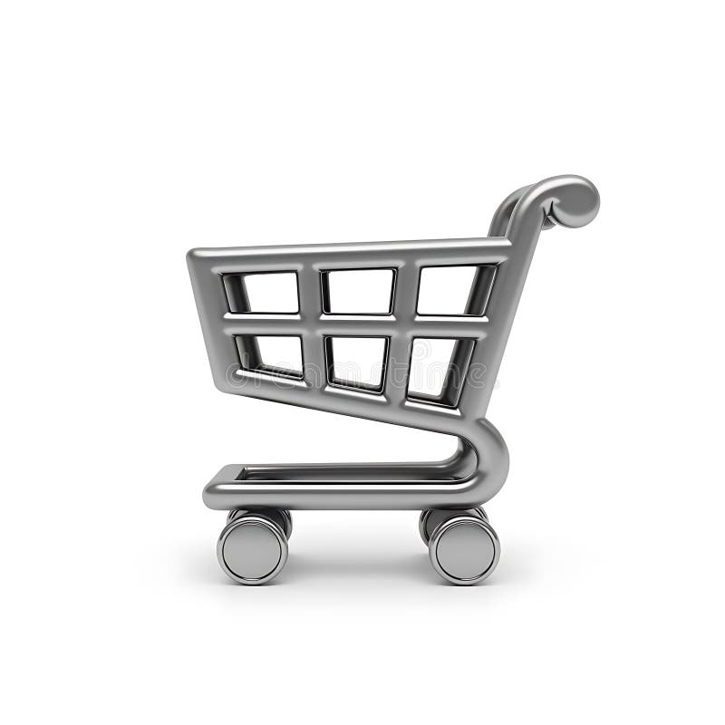 3D Blank Shopping Cart Isolated on a White Background Stock ...