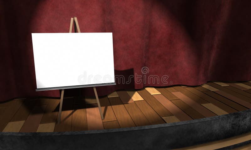 3d: Blank Sign on Stage stock illustration. Illustration of computer ...