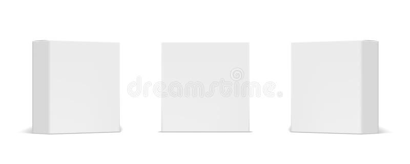 3D Blank White Product Packaging Boxes Isolated Stock Vector ...