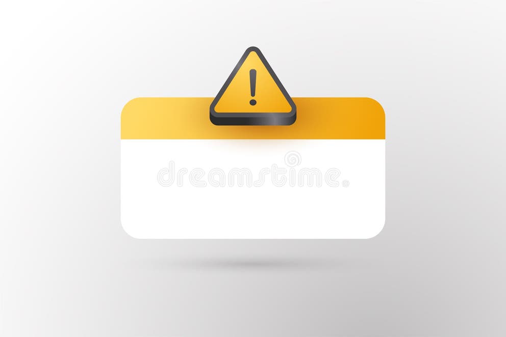 3d Blank White Warning Sign Notification Page Element Banner Design ...