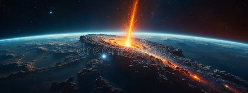 A Blazing Lightspeed Comet Streaking through the Cosmos Stock ...