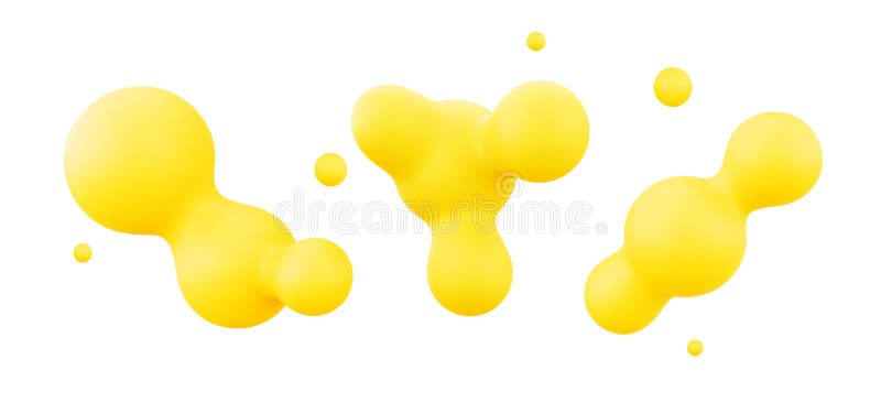 3d Blob Shapes in Bright Yellow Gradient Stock Illustration ...