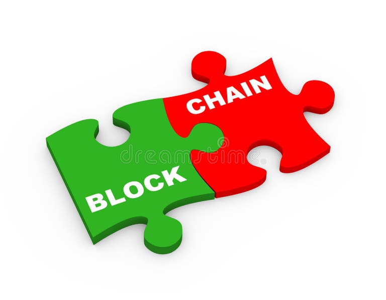 3d Block Chain Puzzle Pieces Stock Illustration - Illustration of ...