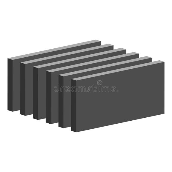 3D Block Forms. Gray Rectangular Shapes. Vector Volume Structure ...