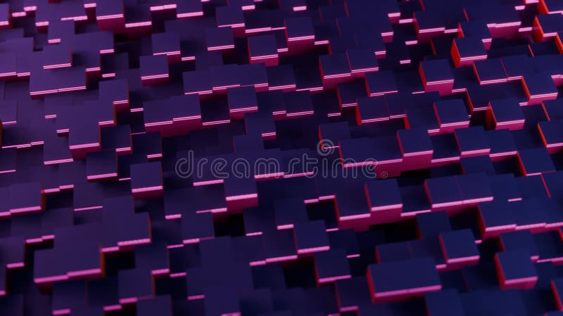3d Blocks Pattern Random Animation. Purple Cubes Pattern. Stock Footage ...