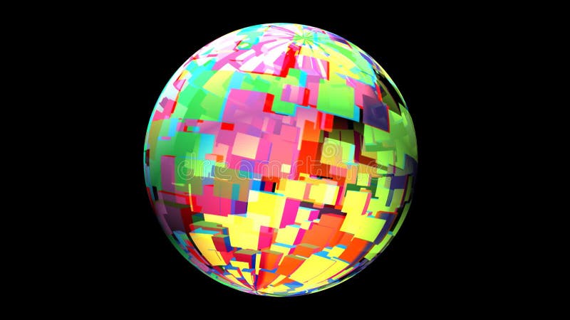 3D Blocks Pixels on Rotating Sphere Stock Footage - Video of background ...