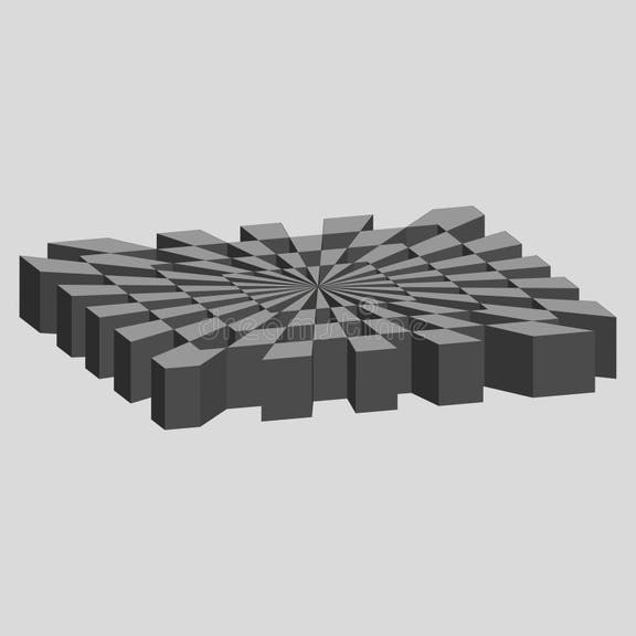 3D Blocks Structure. Black White Volume. Geometric Cube Shape ...