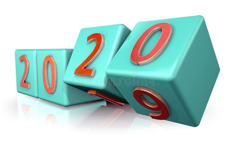 3d Blocks with the Transition from Year 2019 To 2020 Stock Illustration ...
