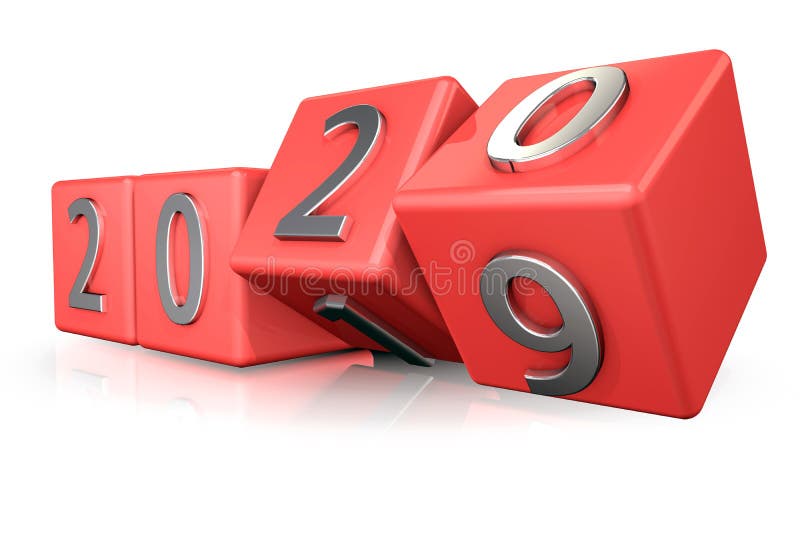 3d Blocks with the Transition from Year 2019 To 2020 Stock Illustration ...