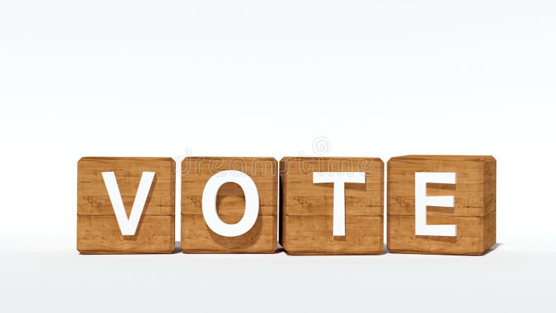 Blocks with Word Vote. 3D Rendering Stock Illustration - Illustration ...