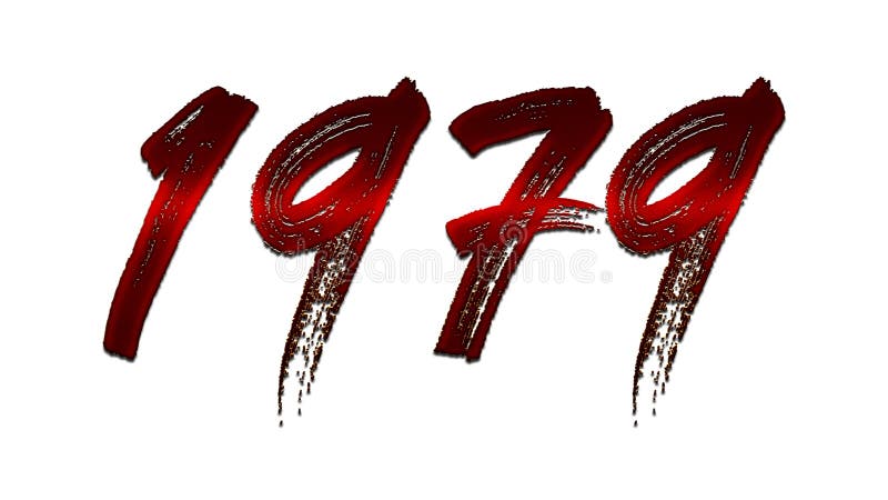 3D Blood Red Number Design of 1979 on White Background Stock Photo ...