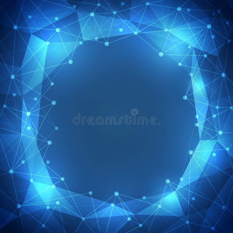 3D Blue Abstract Technology Background with Circles, Lines and Shapes ...