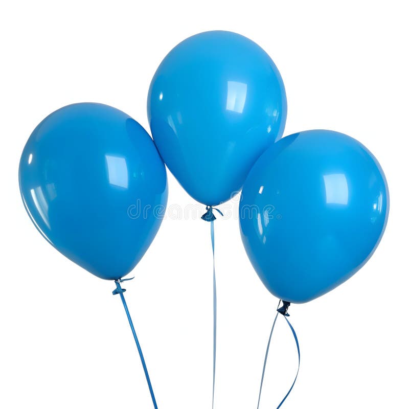 3D Blue Balloons Render Isolated on White Background Stock Illustration ...