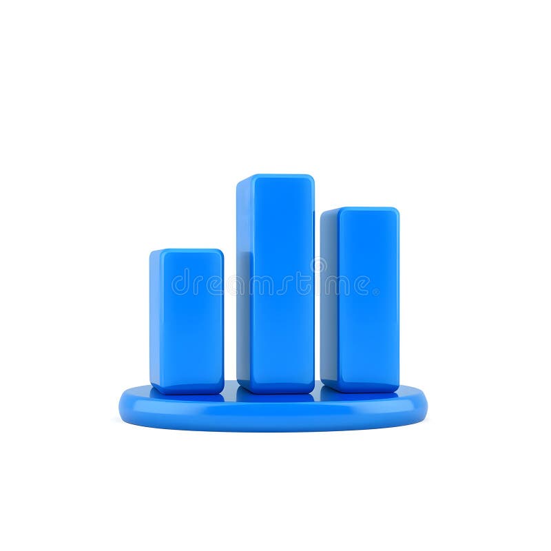 3D Blue Bar Chart Graph Illustration: Visualizing Data Growth and ...