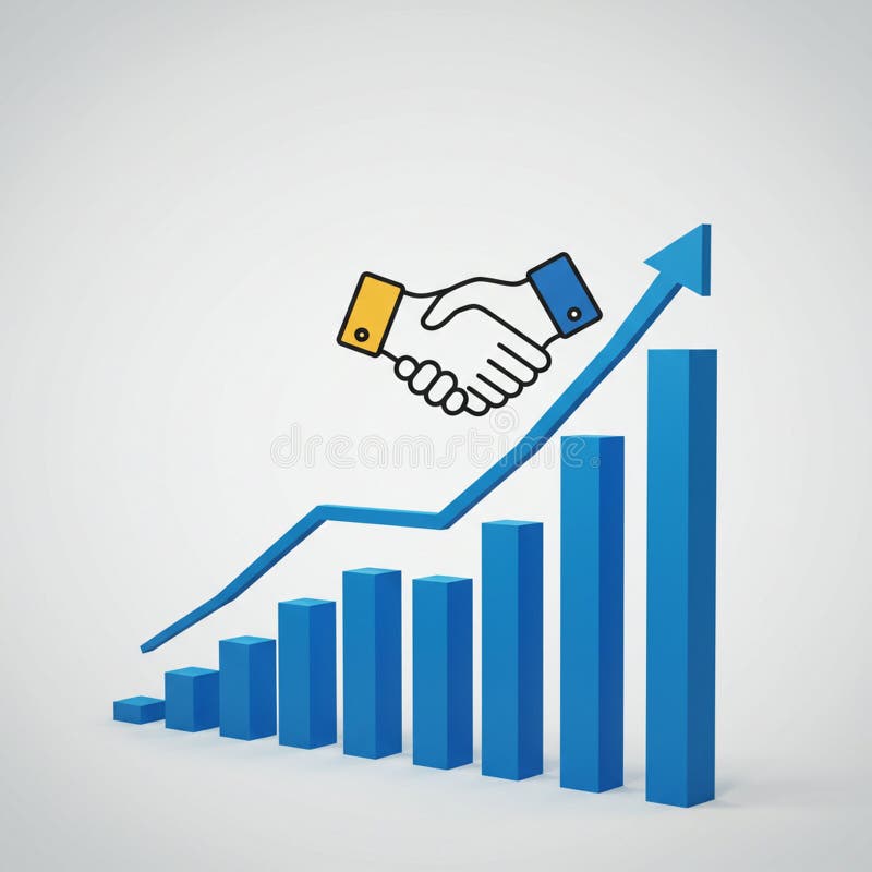 A 3D Blue Bar Graph with Ascending Columns Depicting Growth is Featured. an Upward- Stock ...