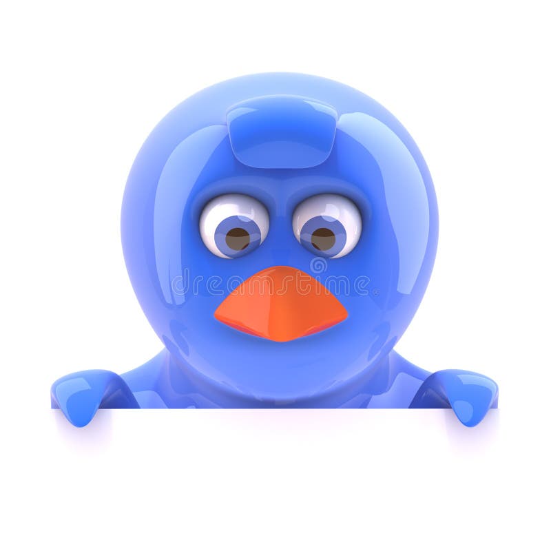 3d Blue Bird Peeps Over the Top Stock Illustration - Illustration of ...