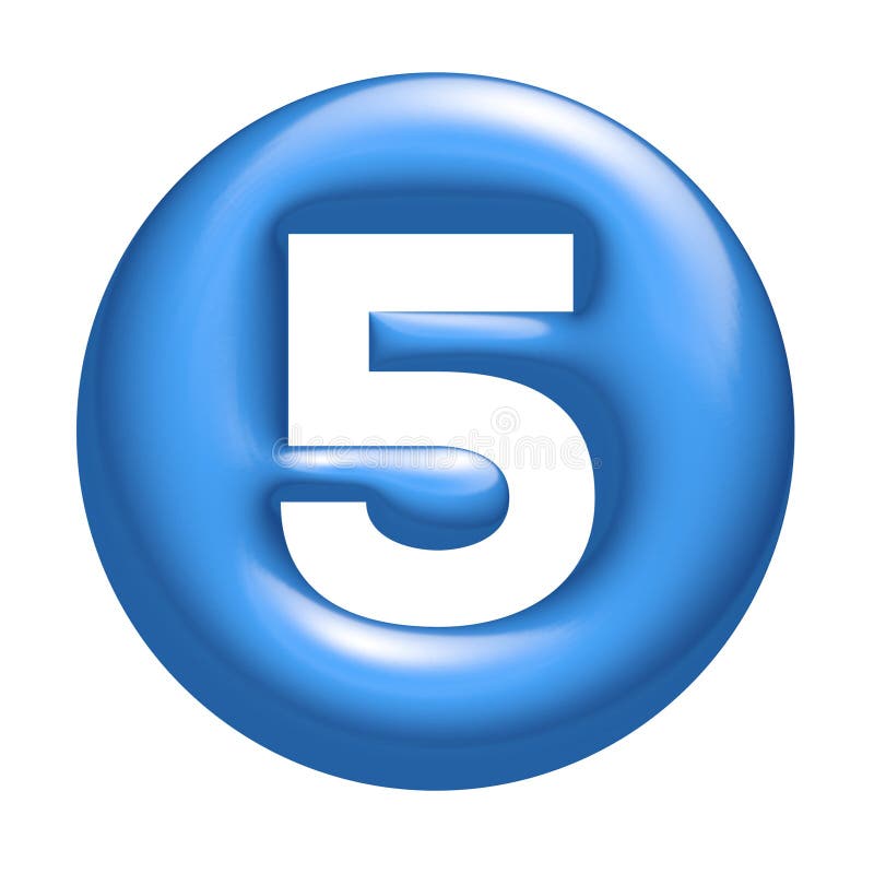 3d Blue Button, Embossed White Number, 3d Illustration Stock ...