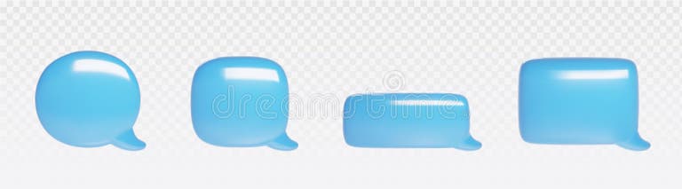 3d Blue Chat Bubble for Text Message Icon Vector Stock Vector ...