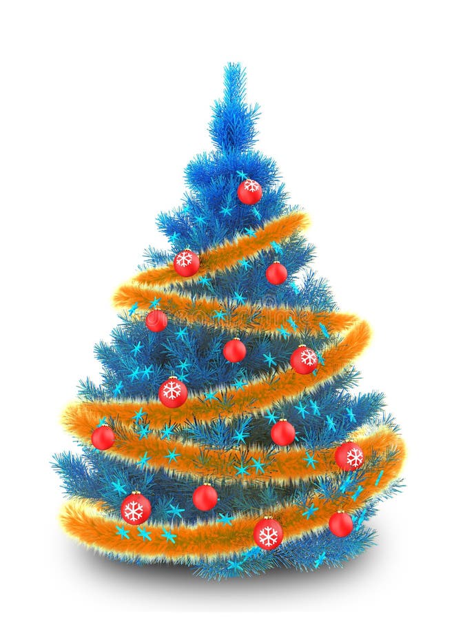 3d blue Christmas tree stock illustration. Illustration of render ...