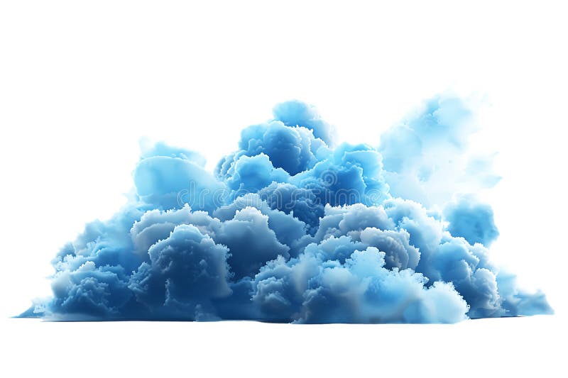 3D Blue Cloud Isolated Against a Transparent Background Stock ...