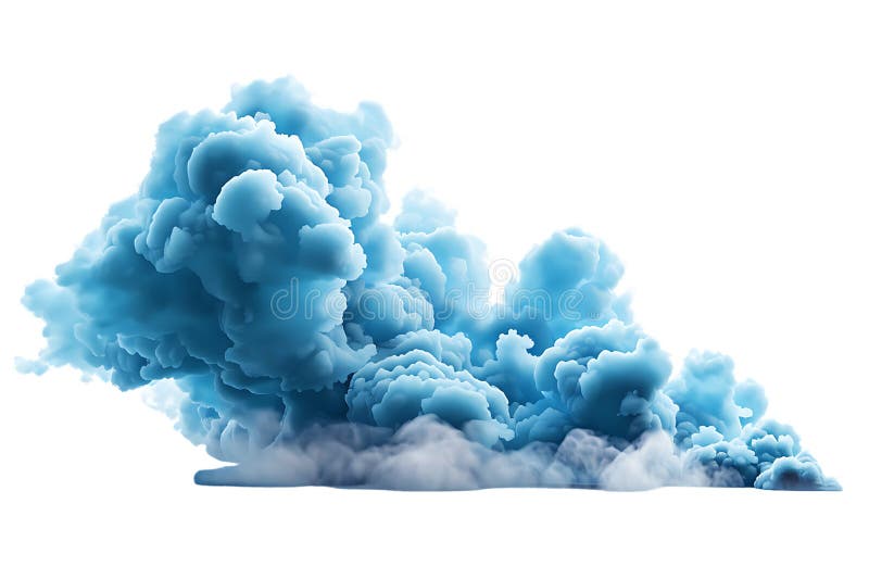 3D Blue Cloud Isolated Against a Transparent Background Stock ...