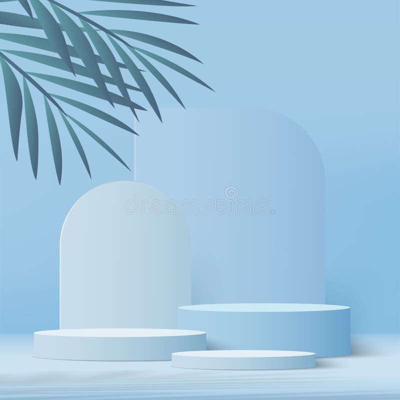 3d Blue Color Podium and Minimal Blue Color Wall Scene. 3d Podium ...