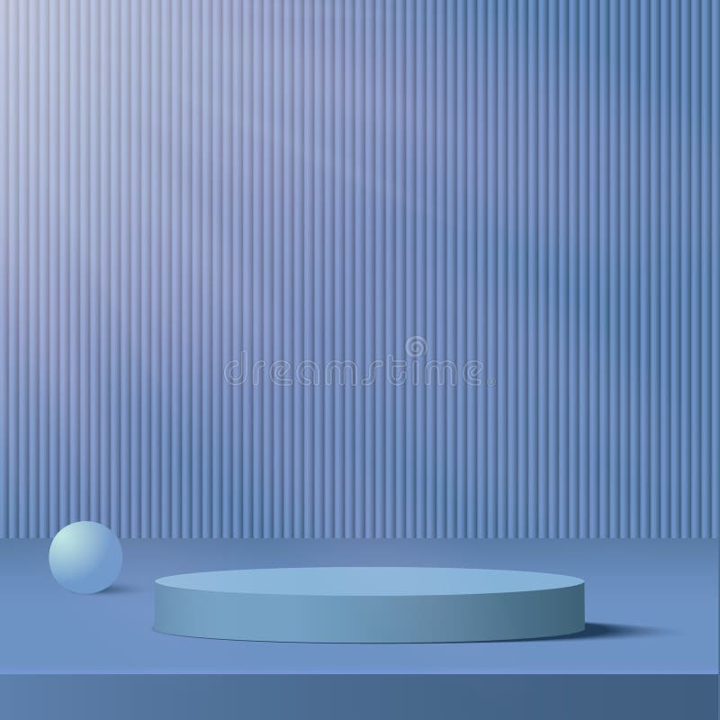 3d Blue Color Podium and Minimal Blue Color Wall Scene. 3d Podium ...