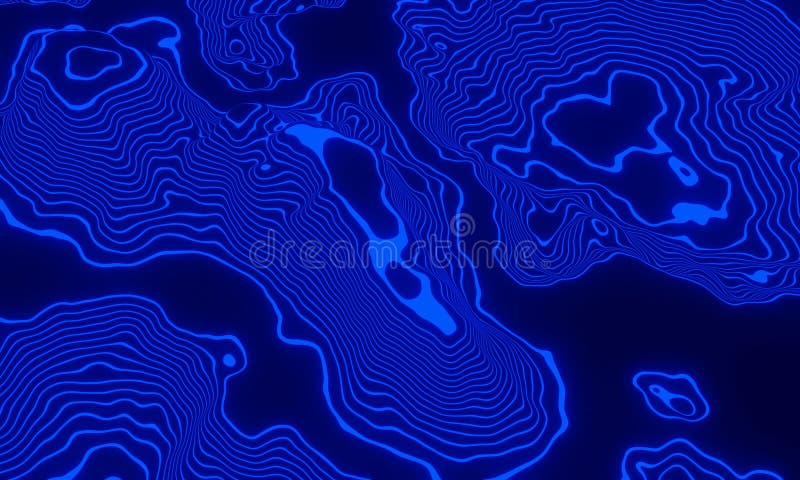3D Blue Contour Layers. Futuristic Data Stock Illustration - Illustration of futuristic, curve ...