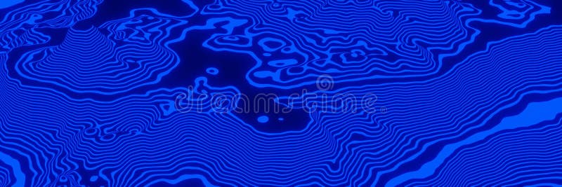 3D Blue Contour Layers. Futuristic Data Stock Illustration ...