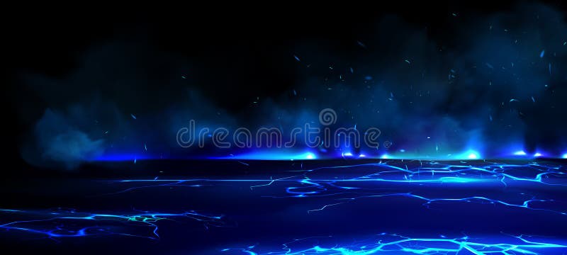 3d Blue Crack Effect and Fire Light Background Stock Vector ...