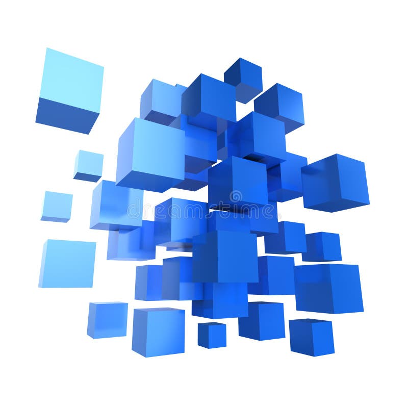 3d Blue cube design stock illustration. Illustration of isolated - 39613845