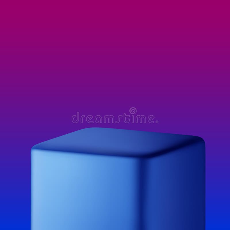 3D Blue Cube Podium Stage for Product Presentation Stock Vector ...