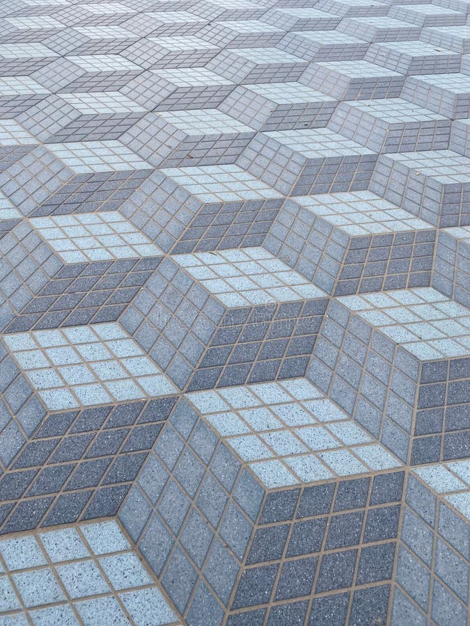 3-D Blue Cube Tiles on Beach Boardwa Stock Photo - Image of texture ...