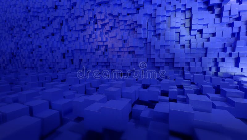 3d Blue Cubes Background, 3d Rendering Stock Illustration ...