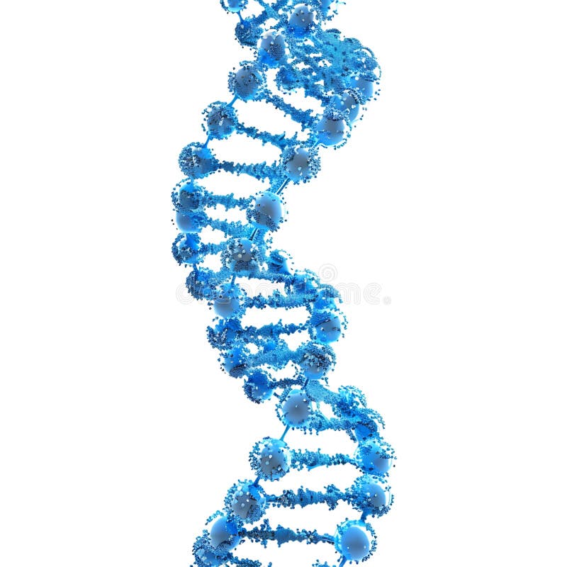 3D Blue DNA Helix Sequence Element Isolated Stock Illustration ...