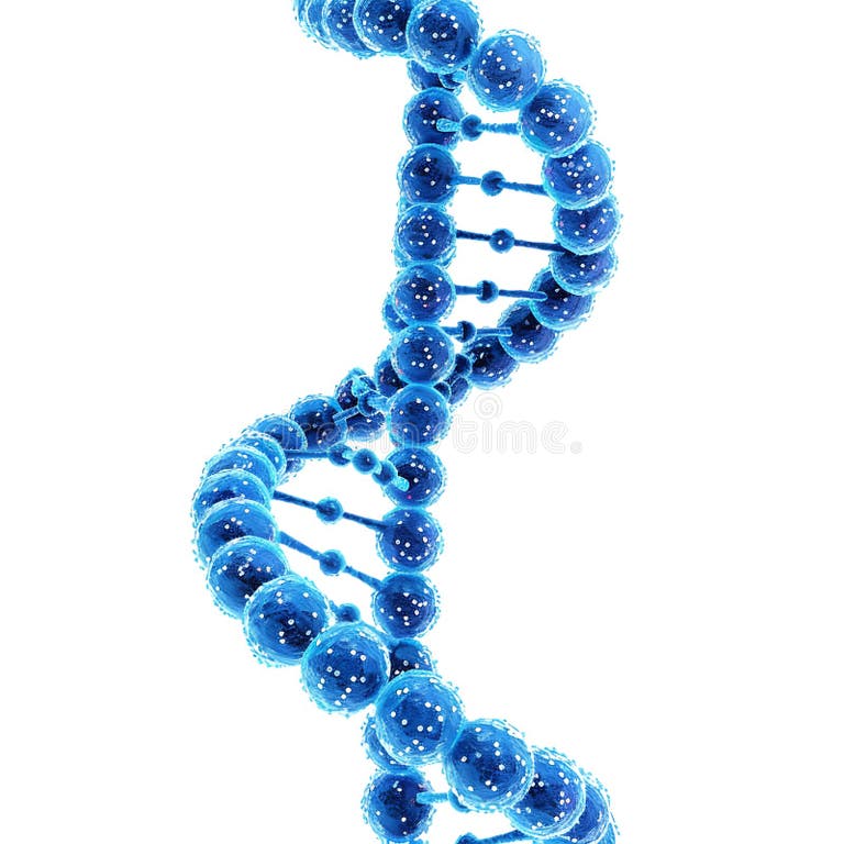 3D Blue DNA Helix Sequence Element Isolated Stock Image - Image of ...