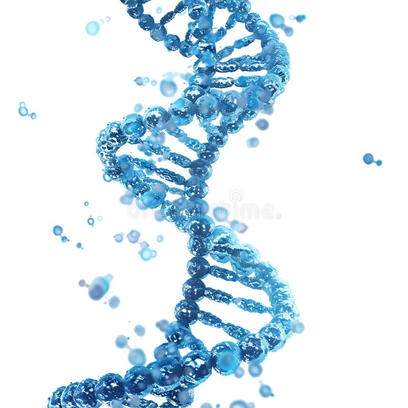3D Blue DNA Helix Sequence Element Isolated Stock Illustration ...
