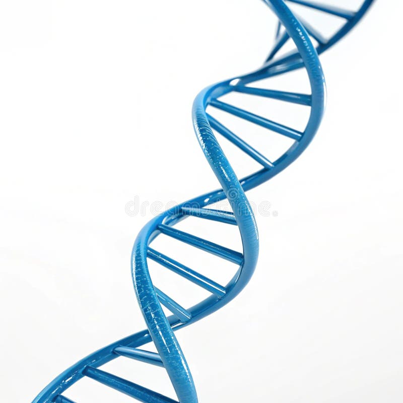 3D Blue DNA Helix Sequence Element on Transparent Background Stock ...