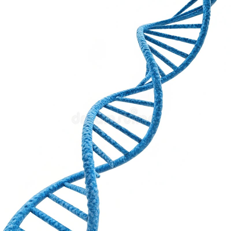 3D Blue DNA Helix Sequence Element Isolated on White Background Stock ...