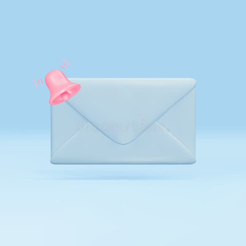 3D Blue Email Icon with Notification, Unread Mail Logo Vector ...