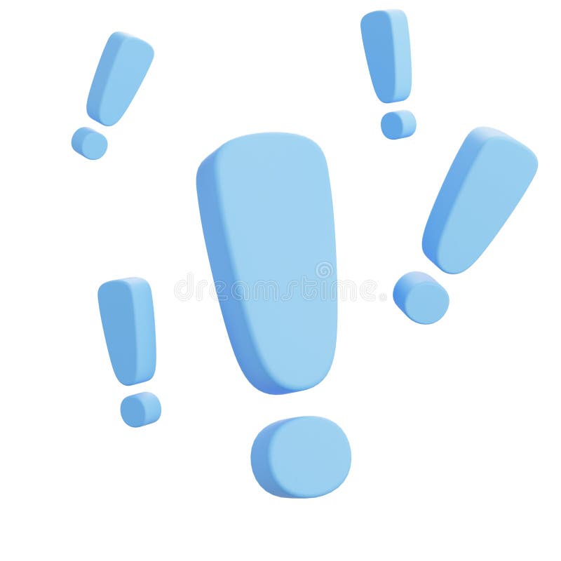 3D Blue Exclamation Marks Illustration Stock Illustration ...