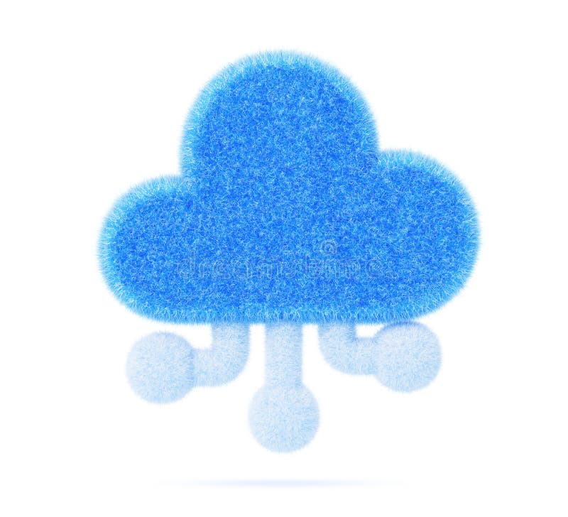 3d Blue Fluffy Ai Cloud Icon. Artificial Intelligence Logo with Wool ...
