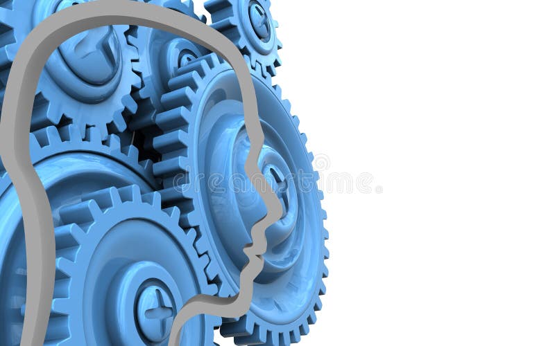 3d blue gears stock illustration. Illustration of profile - 99394910