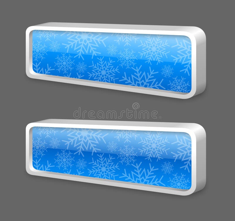 3D Blue Glossy Winter Metal Button Stock Illustration - Illustration of ...