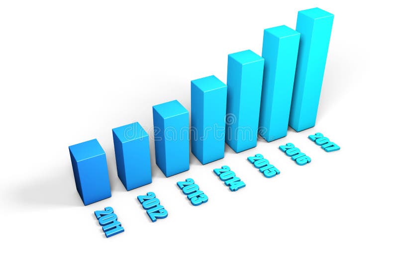 3d blue growing chart stock illustration. Illustration of growth - 82479915