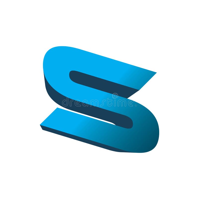 3d Blue Color Initial Letter S Logo Design Stock Illustration ...