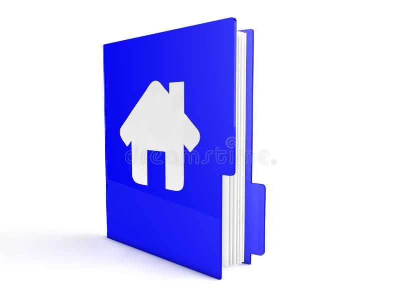 3d blue home folder stock illustration. Illustration of internet - 31268450