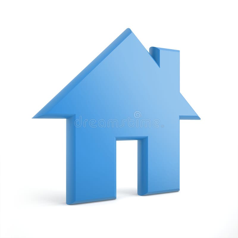 3d blue home icon stock illustration. Illustration of residential ...