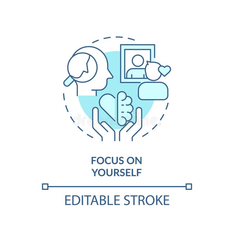 2D Codependent Relationship Layout with Line Icons Concept Stock ...