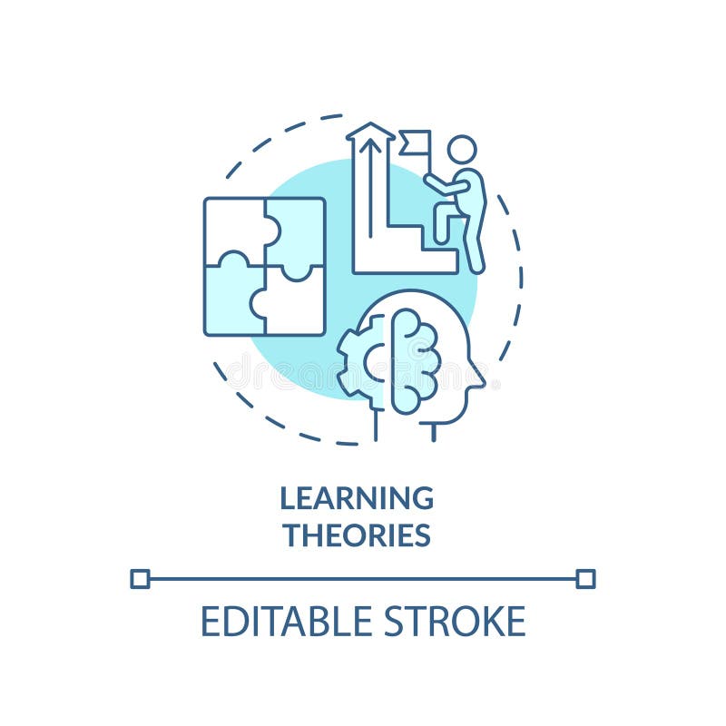 2D Blue Line Icon Learning Theories Concept Stock Vector - Illustration ...